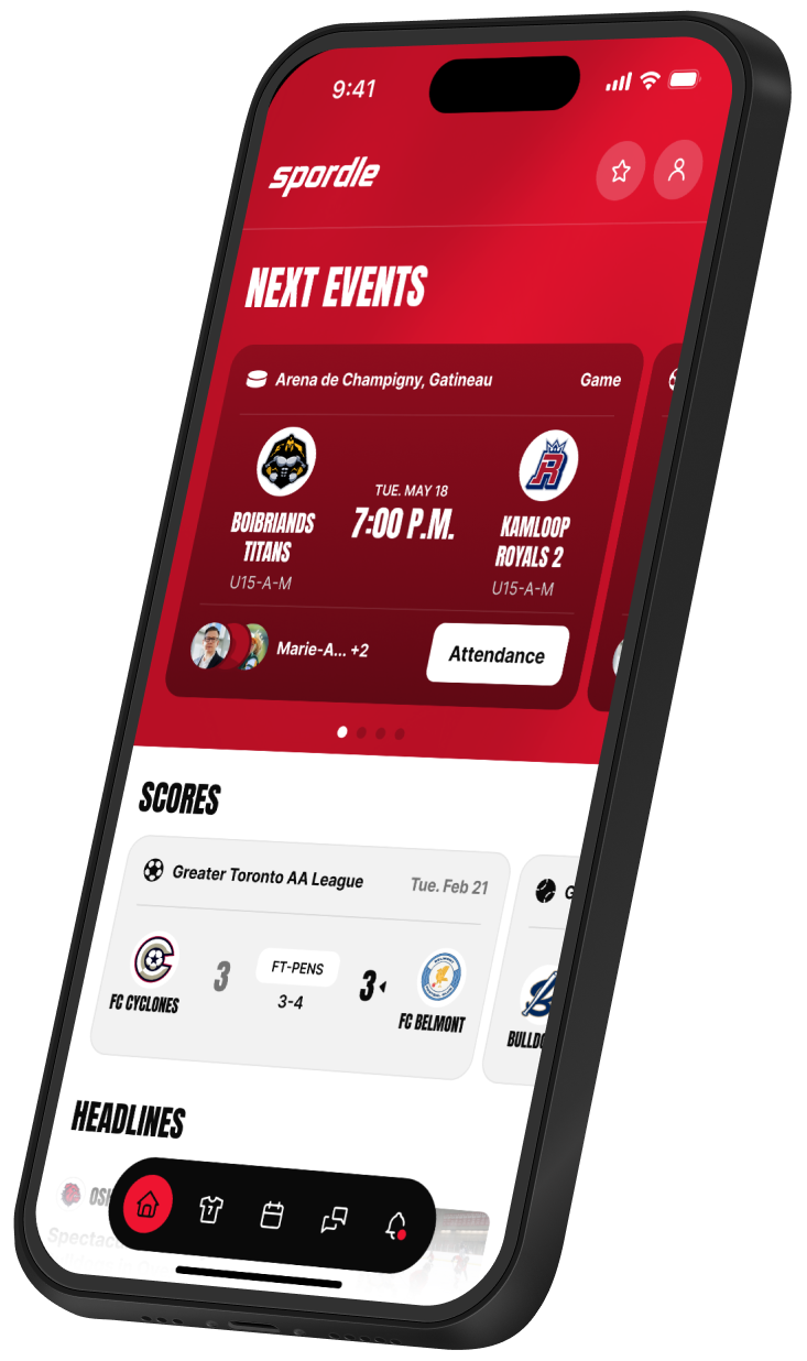 Spordle | Sports team management mobile application