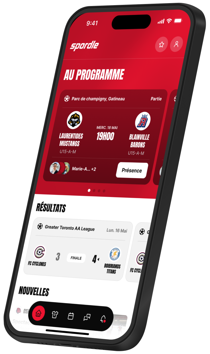 Spordle | Sports team management mobile application