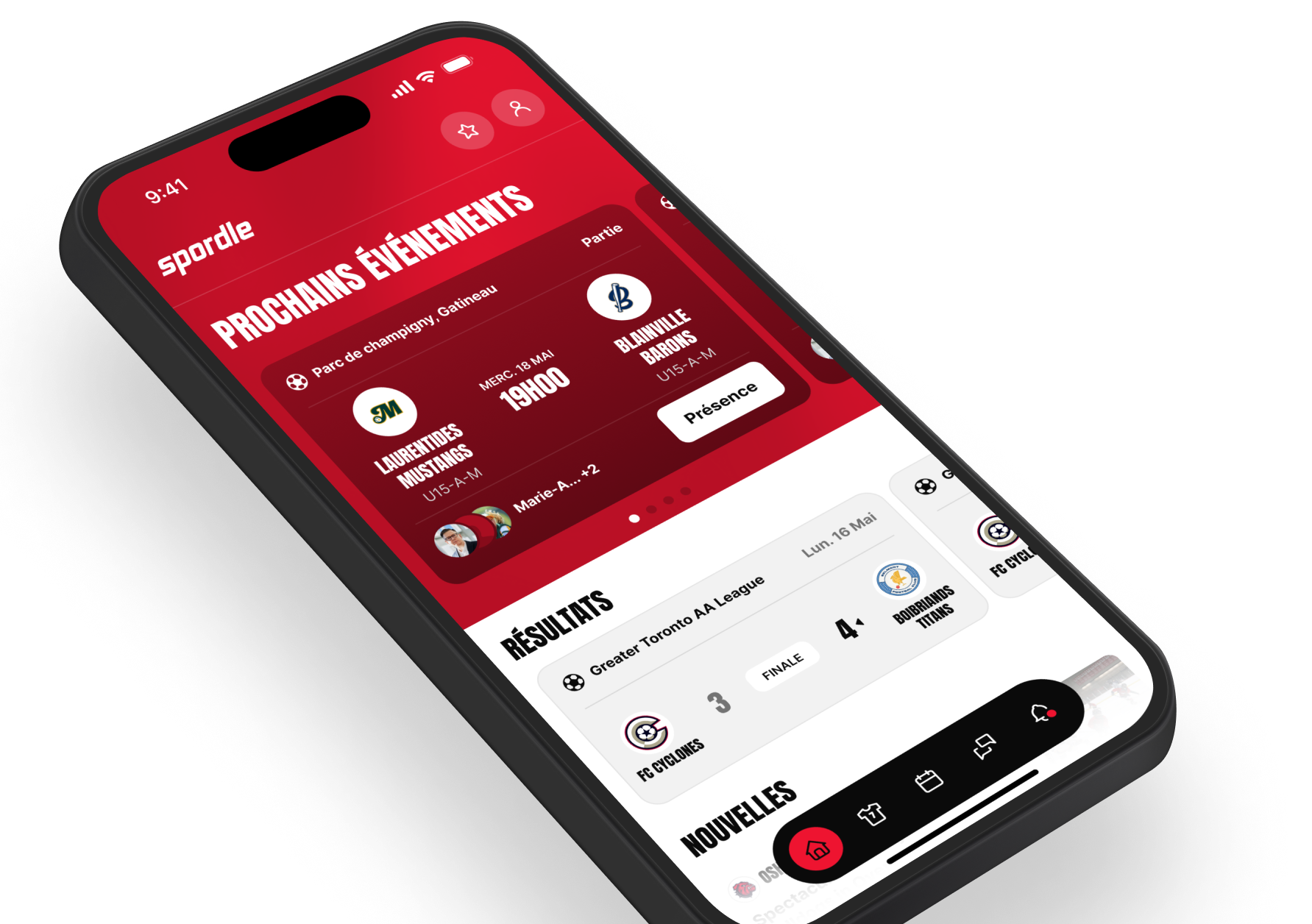 Spordle | Sports team management mobile application